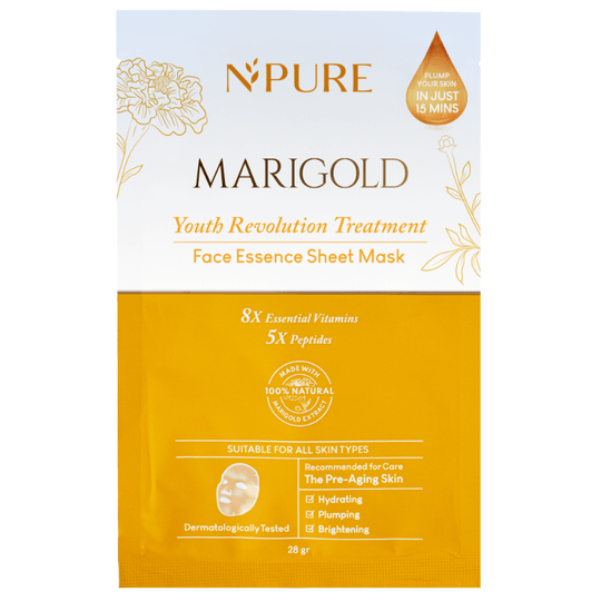 NPure Marigold Face Essence Sheet Mask - Review SOCO by Sociolla